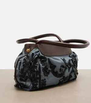 Dries Van Noten Embellished Twill Shoulder Bag
