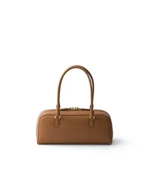 Prada Medium Leather Top-handle Bag - Brown