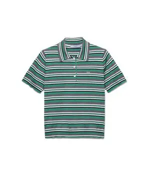 Prada Short-sleeved Striped Cotton Polo Shirt