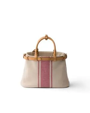 Prada Small Canvas And Leather Buckle Bag