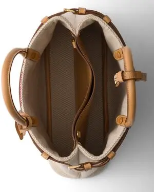 Prada Small Canvas And Leather Buckle Bag