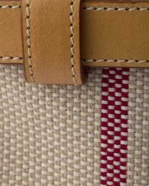 Prada Small Canvas And Leather Buckle Bag