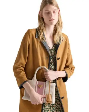 Prada Small Cotton Canvas Jardinière Bag