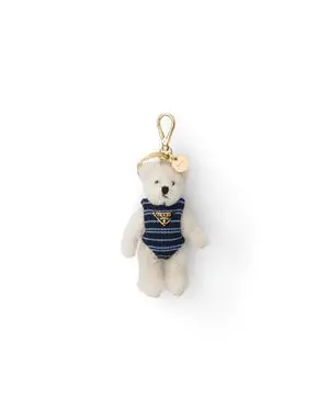 Prada Teddy Bear Charm With Metal Ring