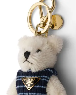 Prada Teddy Bear Charm With Metal Ring