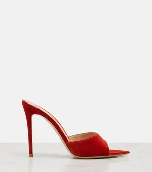 GIANVITO ROSSI Elle Suede Mules - Orange