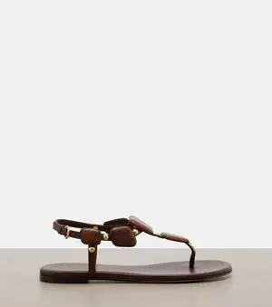 GIANVITO ROSSI Embellished Leather Thong Sandals