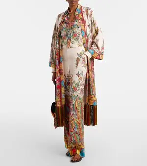 Etro Printed Silk Palazzo Pants
