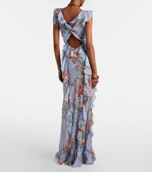 Etro Printed Ruffled Maxi Dress