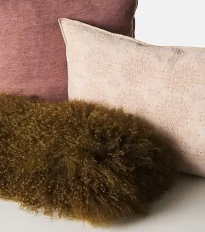 MAISON DE VACANCES Shearling And Linen Cushion