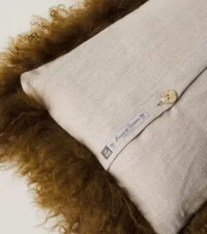 MAISON DE VACANCES Shearling And Linen Cushion