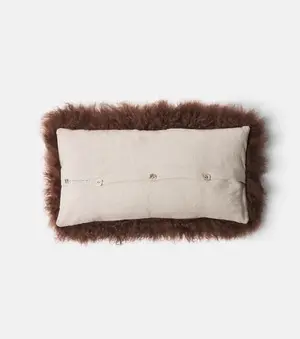 MAISON DE VACANCES Shearling And Linen Cushion