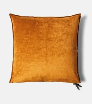 MAISON DE VACANCES Leather-trimmed Cushion - Brown