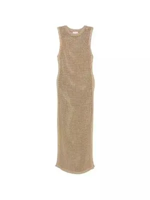 MC2 SAINT BARTH Eileen Open-knit Maxi Dress - Neutrals