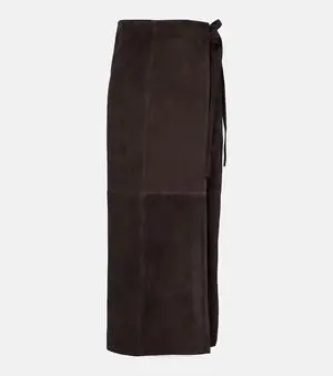 Nour Hammour Suede Wrap Skirt