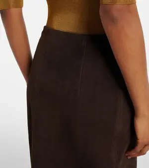 Nour Hammour Suede Wrap Skirt