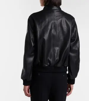 Nour Hammour Rios Leather Bomber Jacket - Black