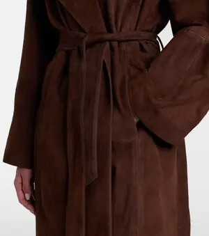 Nour Hammour Suede Wrap Coat