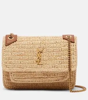 Saint Laurent Niki Mini Raffia Crossbody Bag