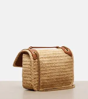 Saint Laurent Niki Mini Raffia Crossbody Bag