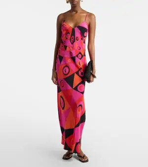 Emilio Pucci Occhi Silk Twill Gown - Purple