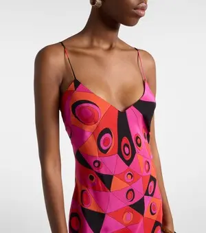 Emilio Pucci Occhi Silk Twill Gown - Purple