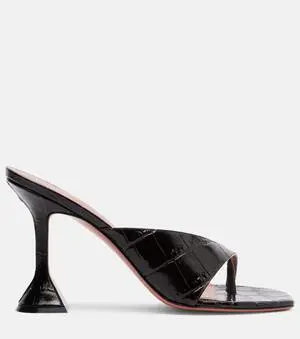 Amina Muaddi Shiona Croc-effect Leather Mules
