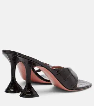 Amina Muaddi Shiona Croc-effect Leather Mules