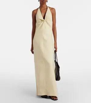 SIR. Halterneck Linen Maxi Dress