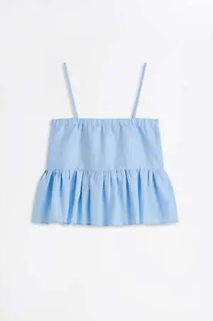 Scanlan Theodore Linen Peplum Top
