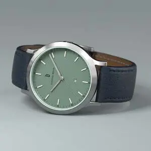 Lilienthal Berlin Huxley Silver Sage Leather Watch - Green