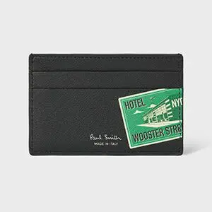 Paul Smith Hotel Stickers' Credit Card Holder - Black