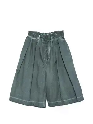UMA WANG Pleated Wide-leg Shorts - Blue