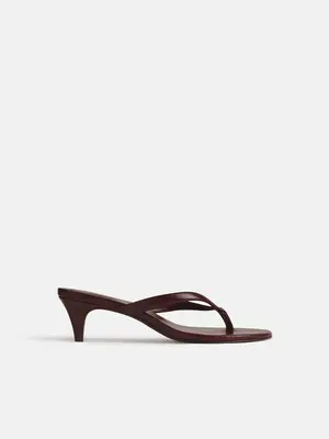 REFORMATION Amelia Heeled Thong Sandal Red