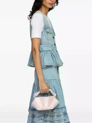 GANNI Bou Striped Leather Shoulder Bag