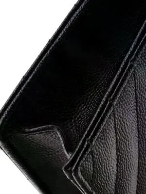 Saint Laurent Matelassé Chevron Leather Wallet On Chain Bag - Black