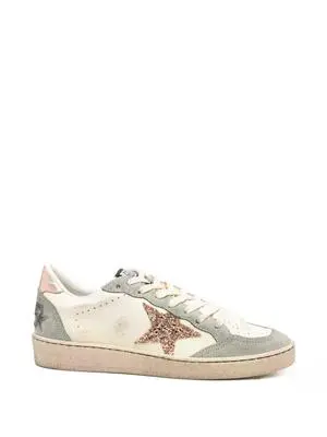 GOLDEN GOOSE Ball Star Nappa Sneakers With Glitter Star And Metallic Heel Tab