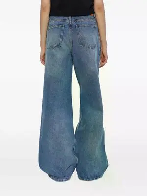 Off-White Pleated Wide-leg Jeans