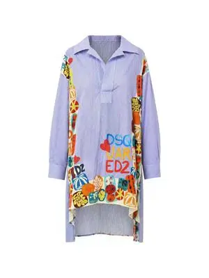 Dsquared2 Striped Graphic-print Mini Dress