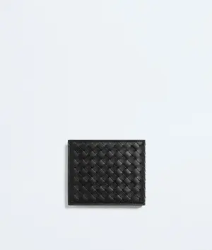 Bottega Veneta Intrecciato Piccolo Bi-fold Wallet - Black/thunder