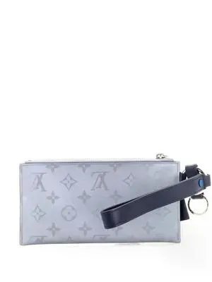 LOUIS VUITTON Alpha Pouch Limited Edition Monogram Satellite Canvas Clutch Bag - Grey