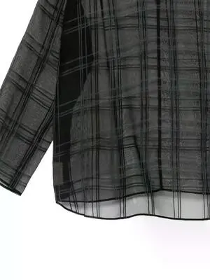LESS Sheer Check-pattern Blouse