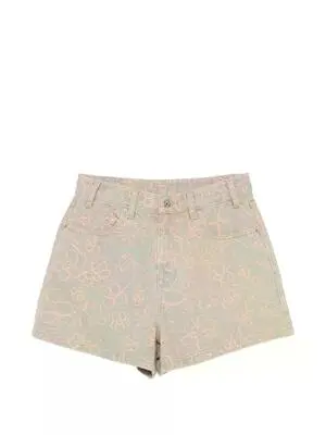 JNBY Floral Print Denim Shorts - Neutrals