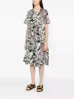 JNBY Floral-print Round Neck Dress