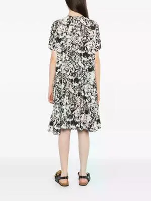 JNBY Floral-print Round Neck Dress
