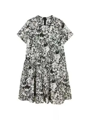 JNBY Floral-print Round Neck Dress - White