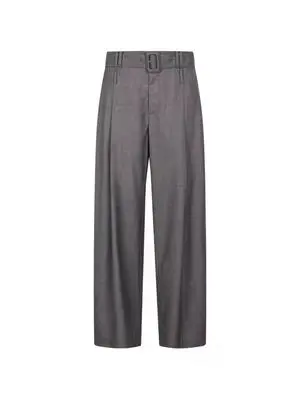 LESS Belted Wide-leg Trousers - Grey