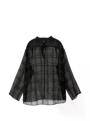 LESS Sheer Check-pattern Blouse