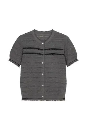 JNBY Pointelle-knit Scalloped Blouse - Grey