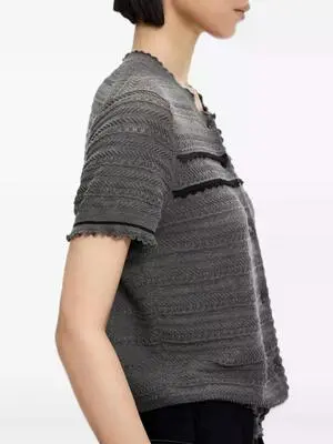JNBY Pointelle-knit Scalloped Blouse
